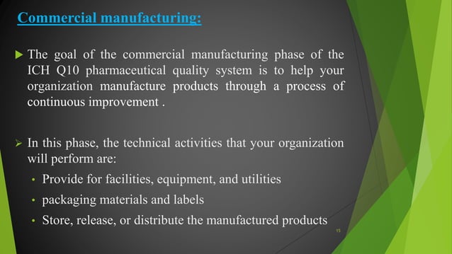 ICH Q10 guideline.pptx | Pharmaceutical Industry | Industries