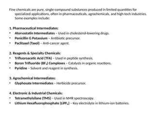 Pharmaceuticals and fine chemicals.pptxx | PPTX