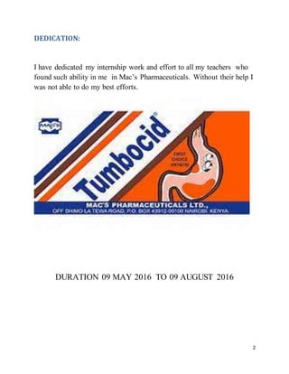 Javan Besa's Pharmaceutical science attachment report | DOCX