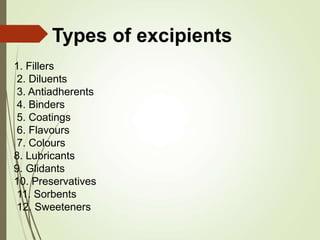 Pharmaceuticals excipients | PPTX