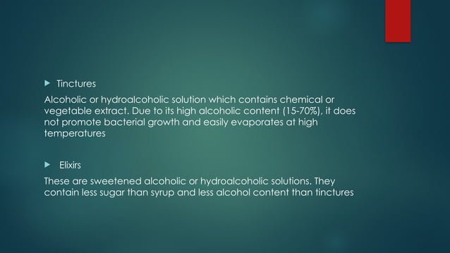 Pharmaceutical Solution Dosage Form Slides | PPTX | Chemistry | Science