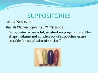Pharmaceutical suppositories | PPT