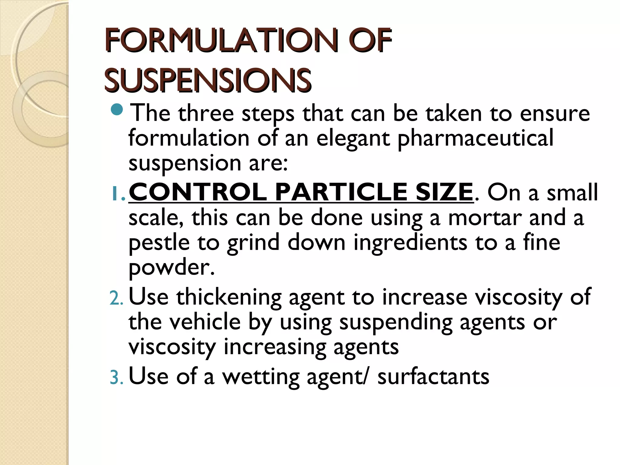 Pharmaceutical suspension | PPT