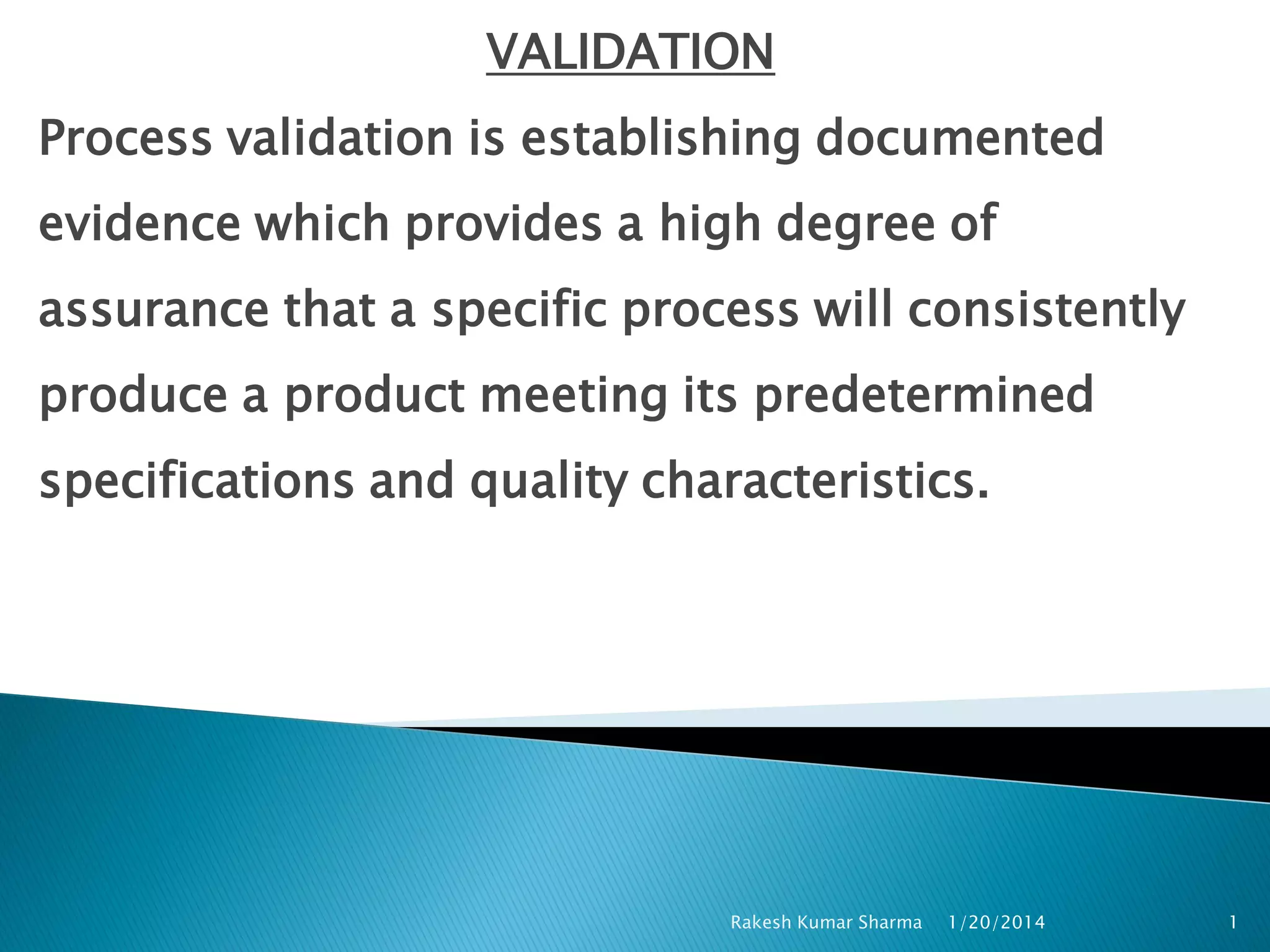 Pharmaceutical Process validation | PDF