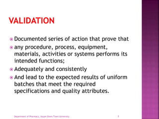Pharmaceutical validation | PPTX