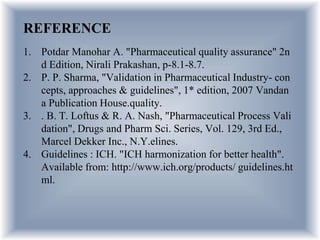 Pharmaceutical validation | PPTX