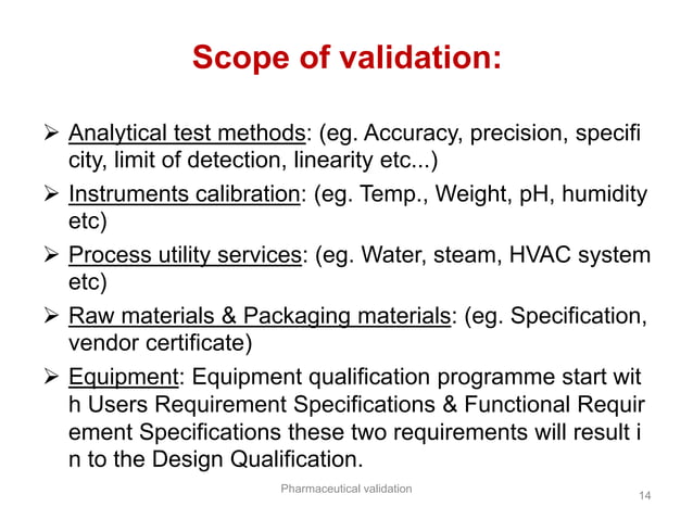 Pharmaceutical validation, calibration & qualifications | PPTX ...