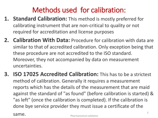 Pharmaceutical validation, calibration & qualifications | PPTX ...