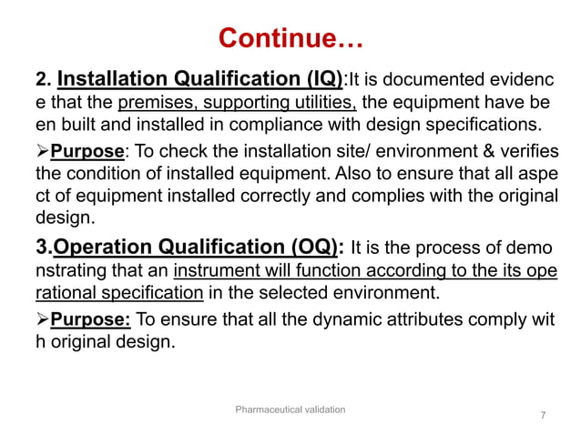 Pharmaceutical validation, calibration & qualifications | PPTX ...
