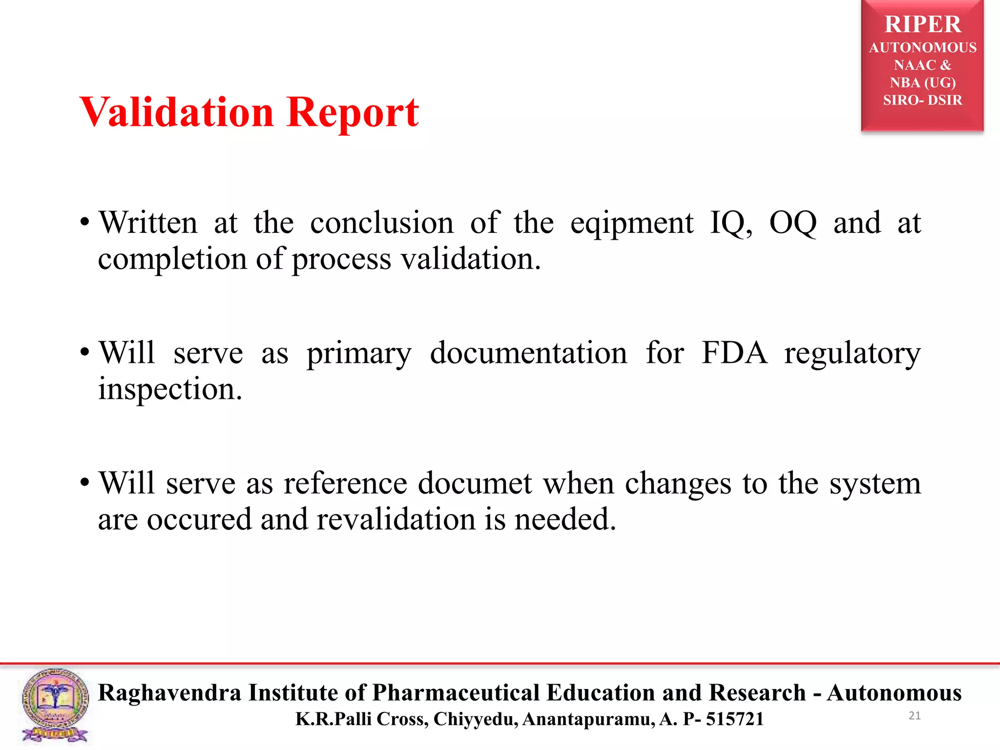 Pharmaceutical validation of water system | PPTX