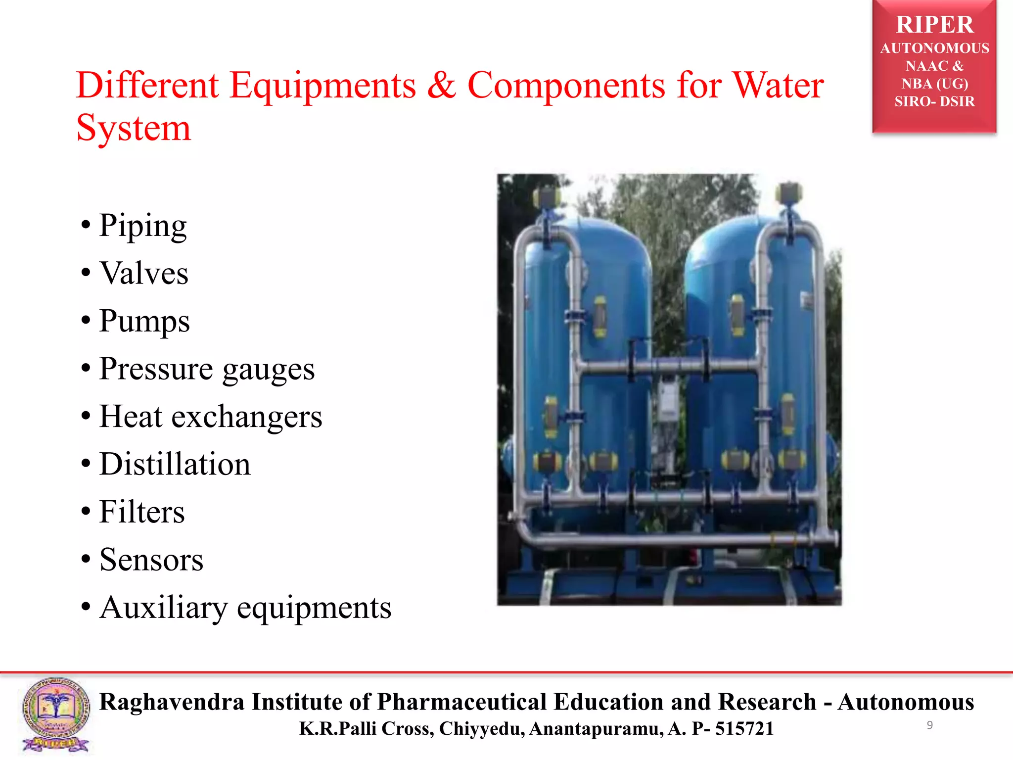 Pharmaceutical validation of water system | PPTX