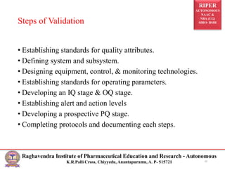 Pharmaceutical validation of water system | PPTX