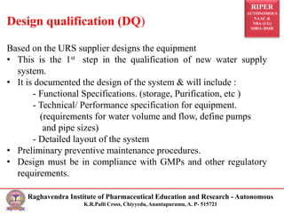 Pharmaceutical validation of water system | PPTX