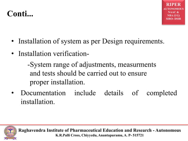 Pharmaceutical validation of water system | PPTX | Pharmaceutical ...