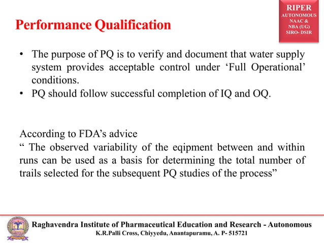 Pharmaceutical validation of water system | PPTX | Pharmaceutical ...