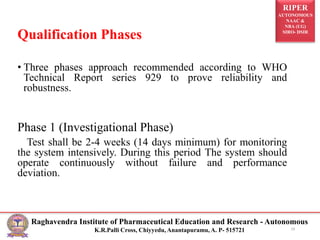 Pharmaceutical validation of water system | PPTX