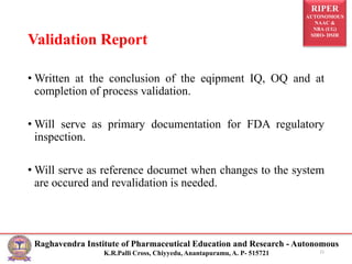 Pharmaceutical validation of water system | PPTX