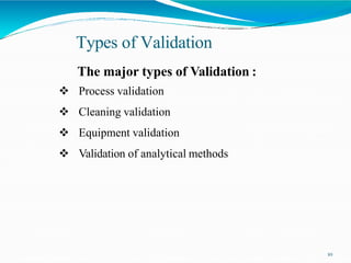 Pharmaceutical validation of formulation | PPTX
