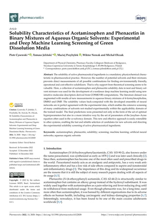 Solubility Characteristics of Acetaminophen and Phenacetin in Binary ...