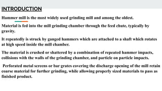 TOPIC - HAMMER MILL / SUBJECT- PHARMACEUTICS | PDF