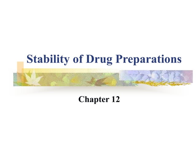 STABILITY OF DRUG PRODUCT in pharmaceuticals.ppt | Chemistry | Science