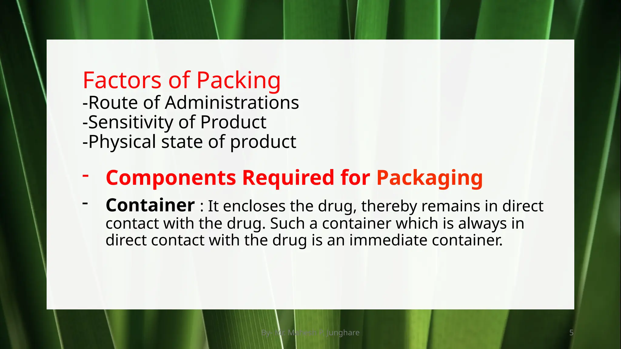 pharmaceutics 2 chapter packaging material | PPTX