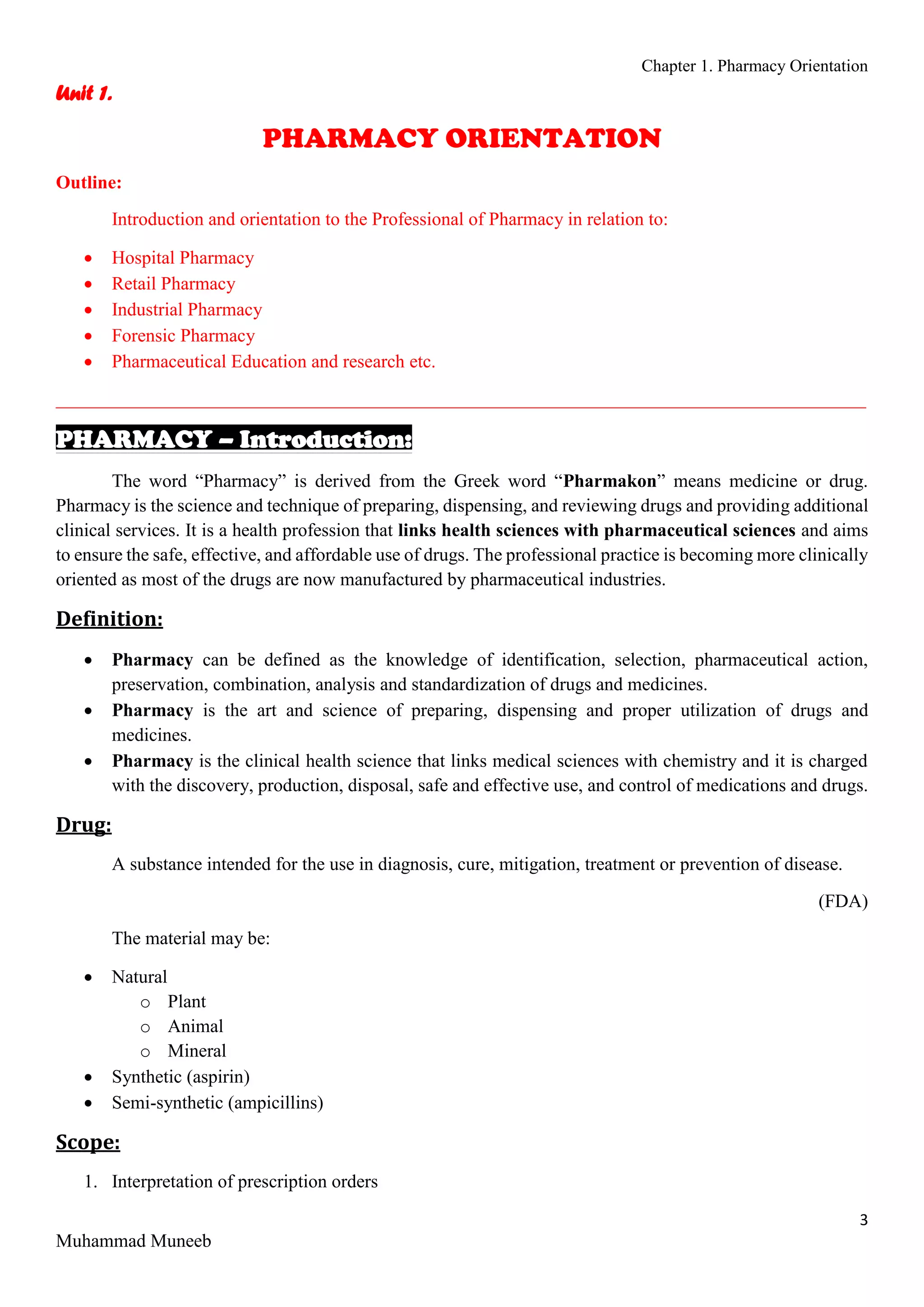 Pharmaceutics I (Physical Pharmacy) complete notes by Muhammad Muneeb | PDF