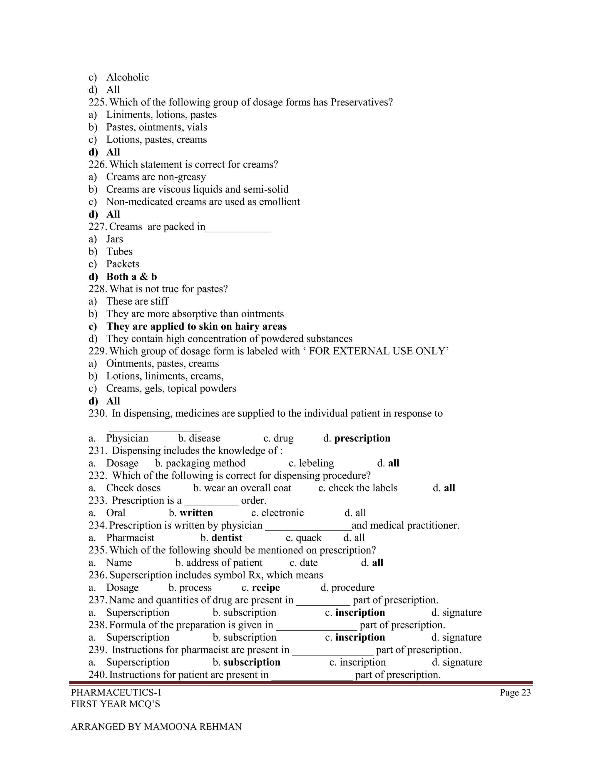 PHARMACEUTICS MCQS.pdf