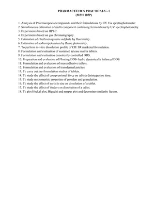 M.Pharm Syllabus, department of pharmaceutics | PDF