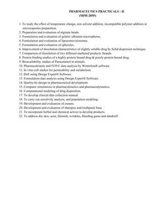 M.Pharm Syllabus, department of pharmaceutics | PDF