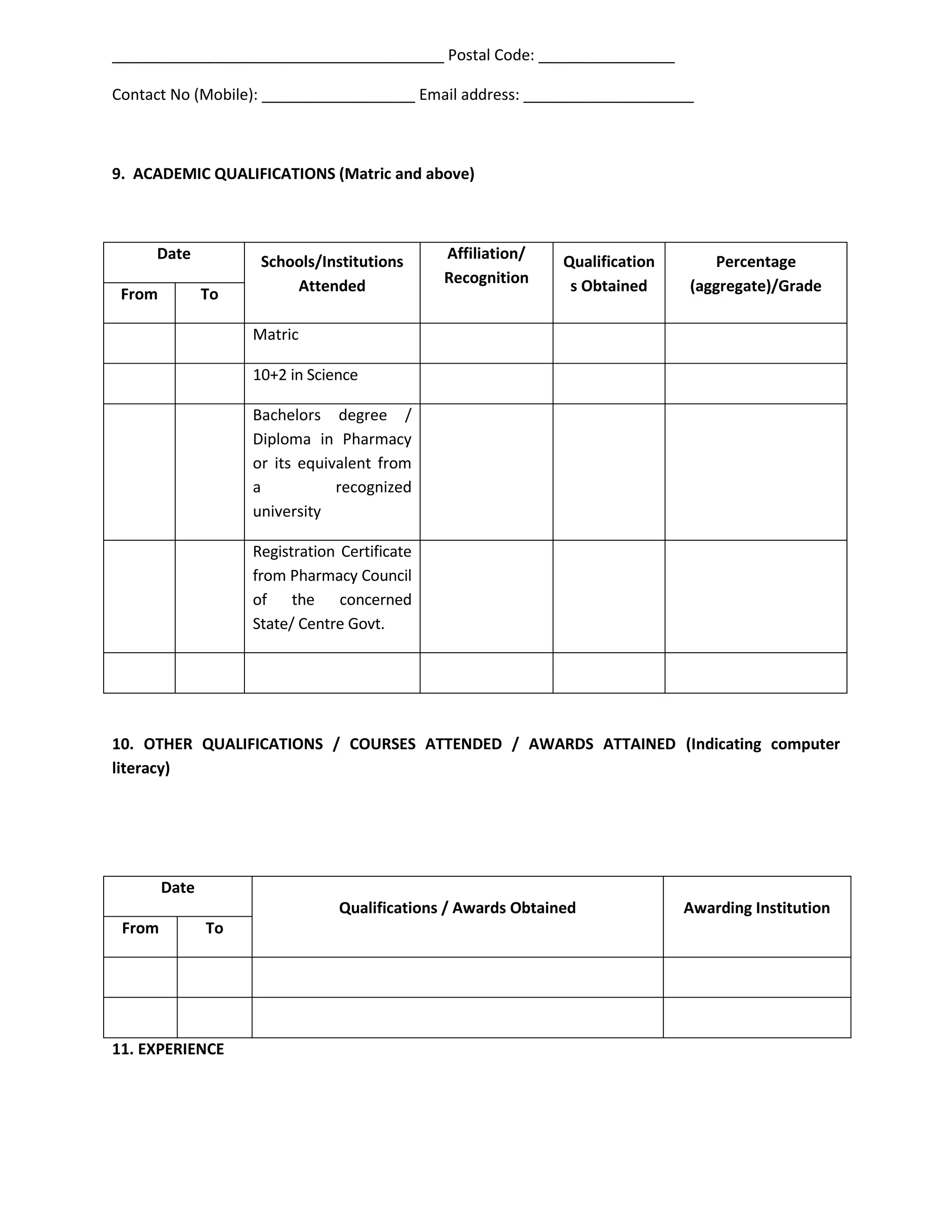 Pharmacist form | PDF