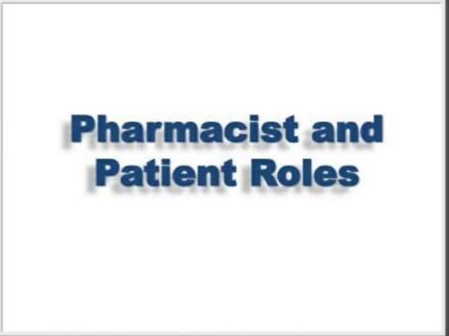 Pharmacist role | PPTX