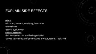 PATIENT COUNSELLING: SIDE EFFECTS OF ANTIDEPRESSENTS | PPT