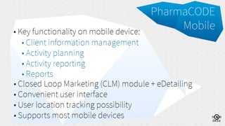 PharmaCODE, Pharmaceutical CRM | PDF