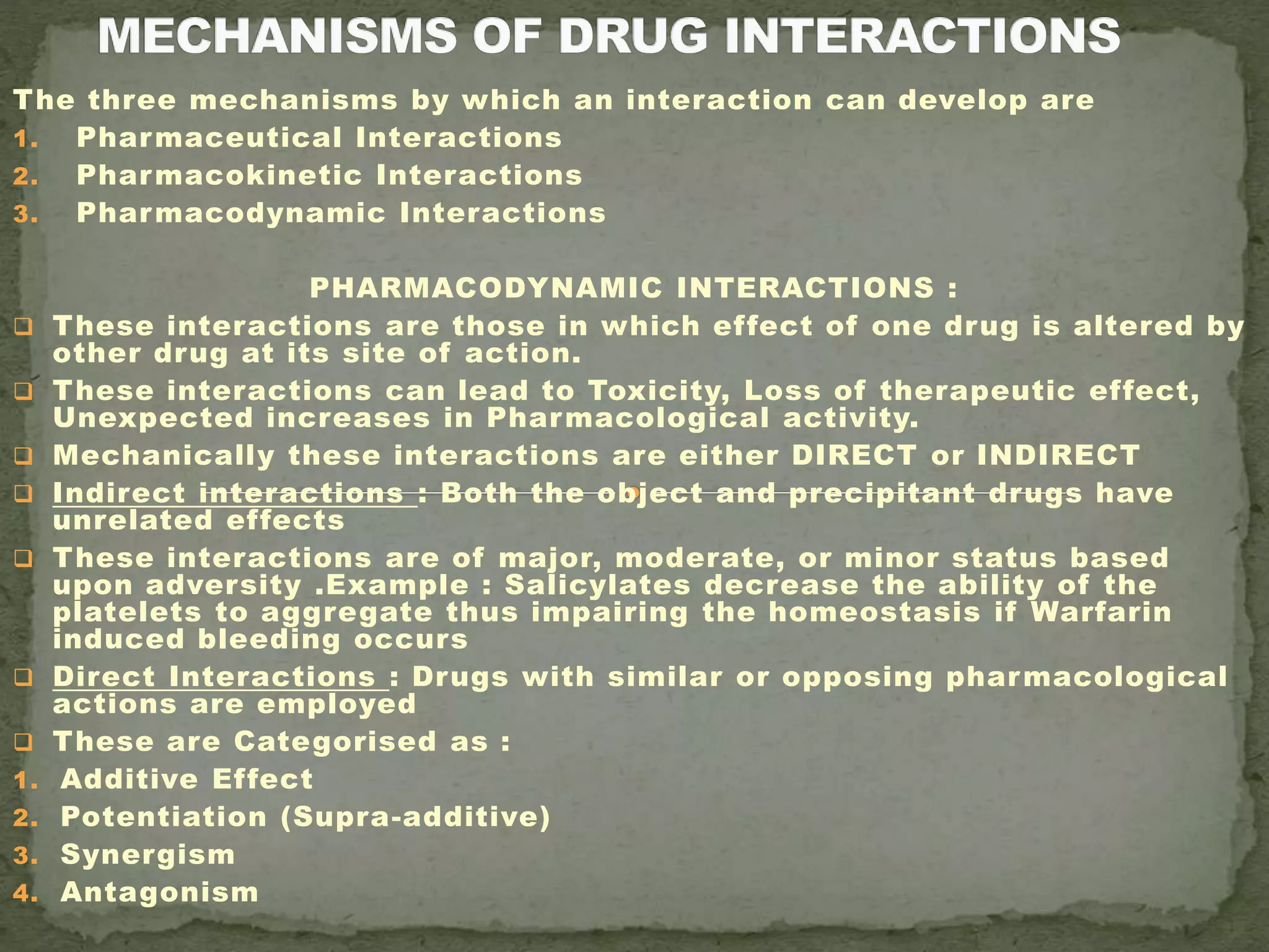 Pharmacodynamic drug interactions, Ruqshan Nazneen, SUCP | PPTX