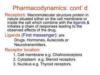 Pharmacodynamics : A new prospect on how drug acts | PPT