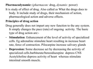 Pharmacodynamic presentation for pharmacy | PPT