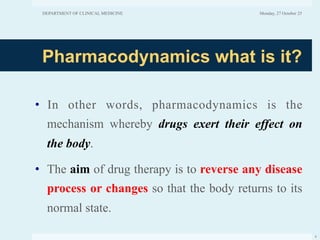 Pharmacodynamics pharmacology year one semester one | PDF