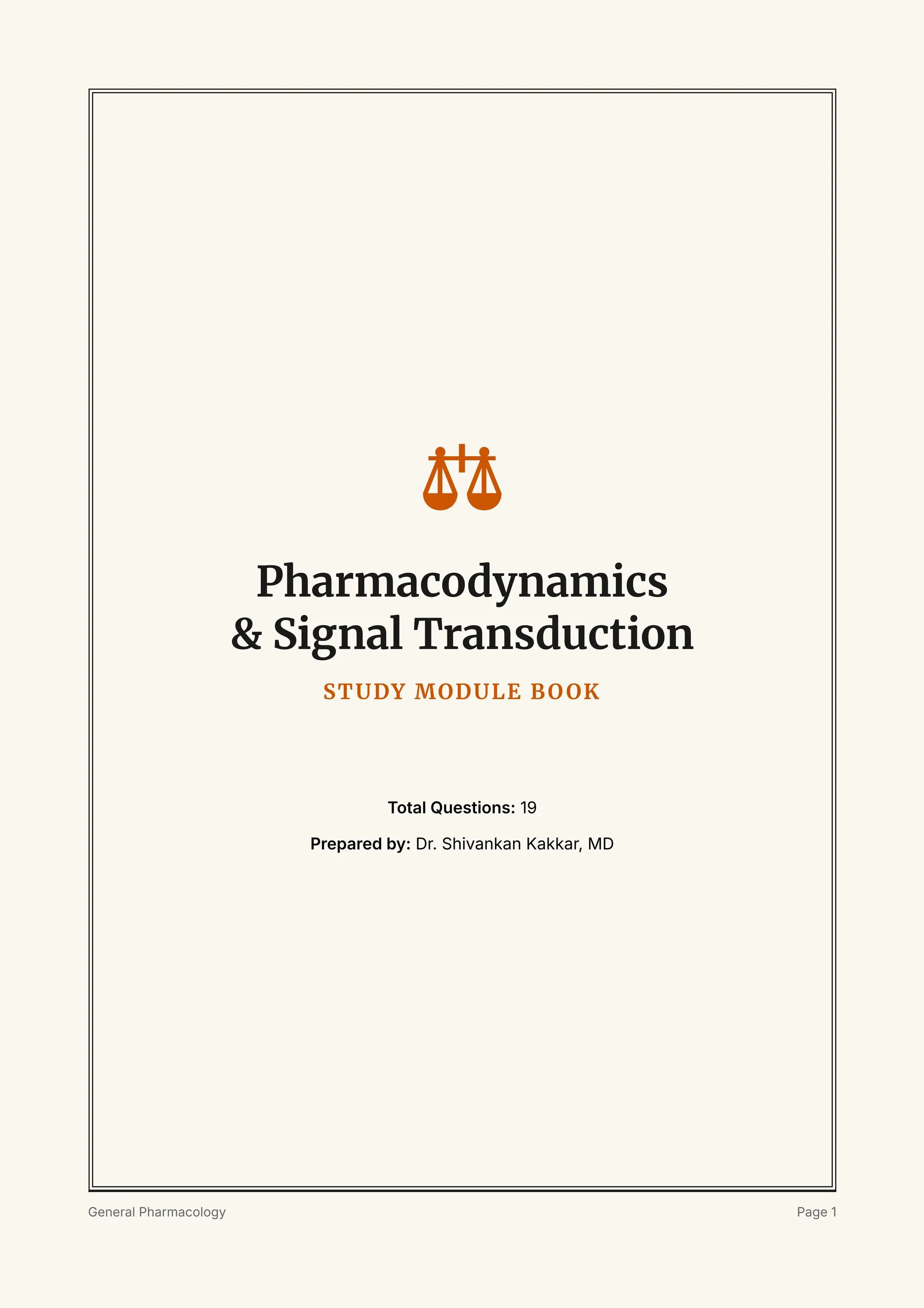 Pharmacodynamics & Signal Transduction – Complete Study Module Book (19 ...