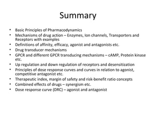 Pharmacodynamics (Mechanisn of drug action) | PPT