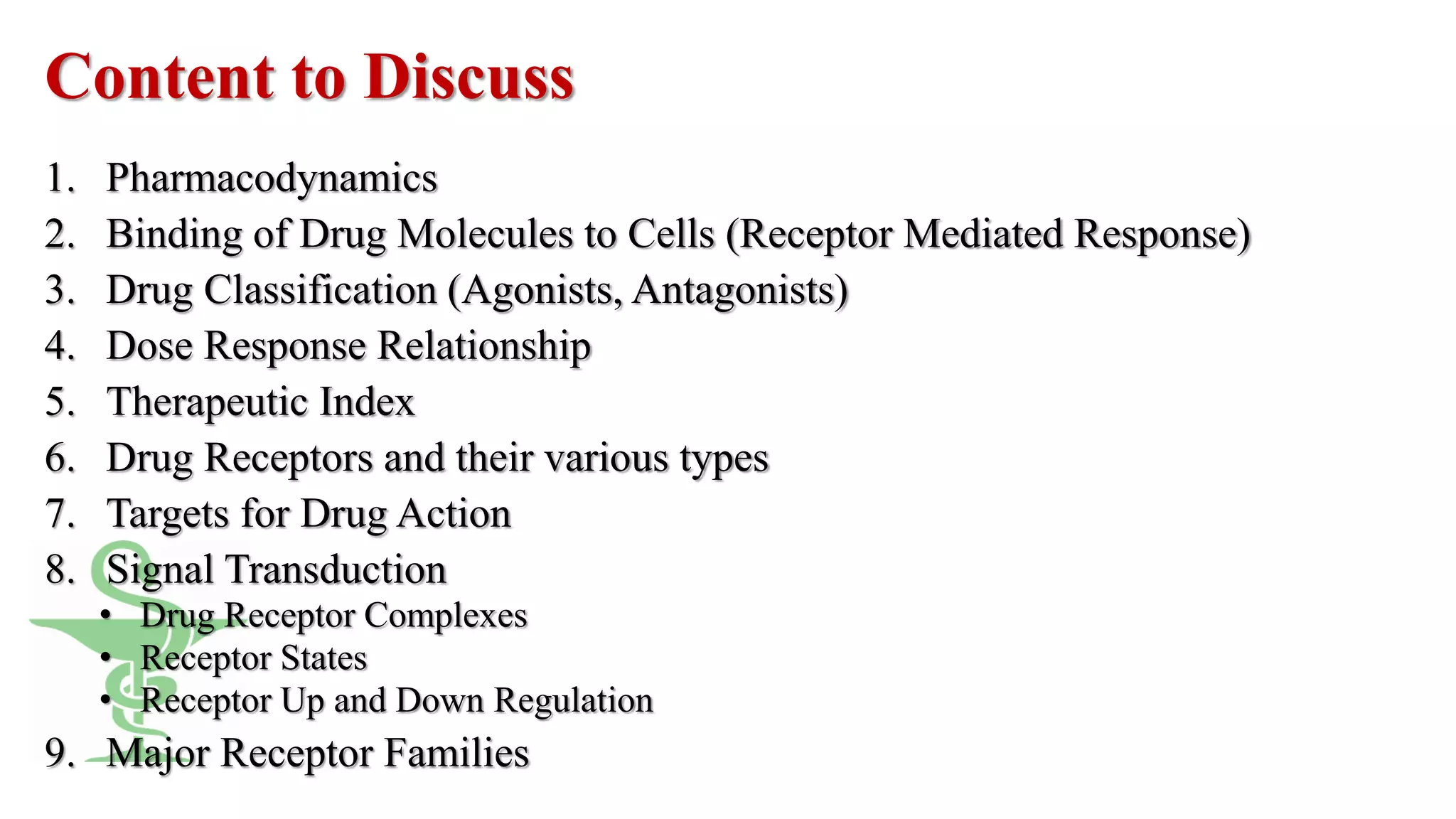 Pharmacodynamics, mechanism of drug action | PPTX