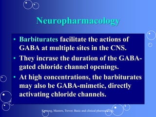 Pharmacodynamics of benzodiazepines, barbiturates and newer hypnotics | PPT