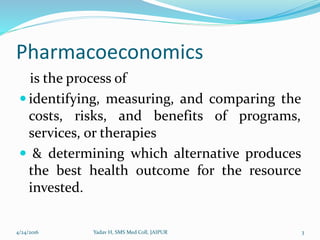 Pharmacoeconomics by harsh | PPTX