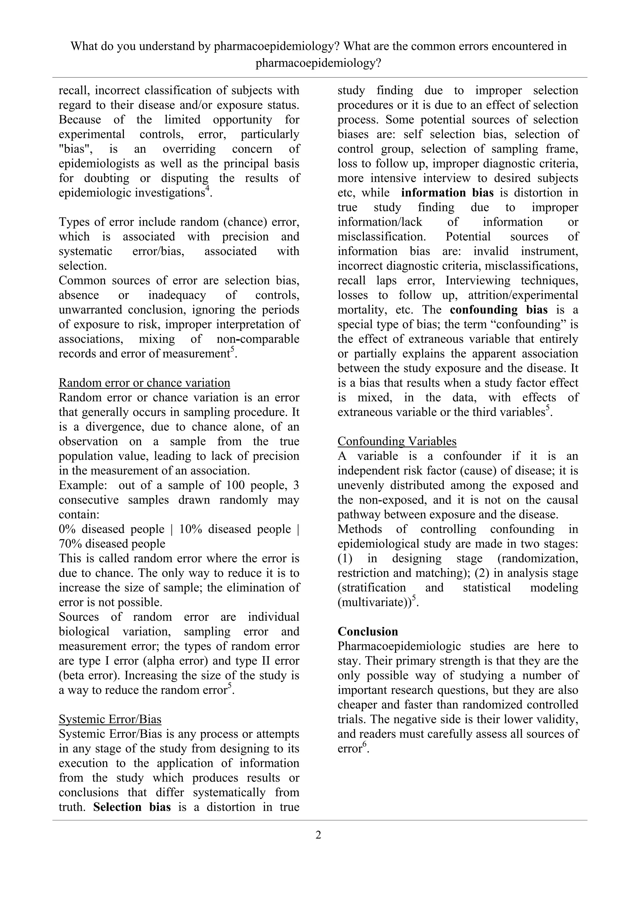 Pharmacoepidemiology | PDF