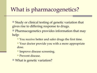 Pharmacogenetics | PPT
