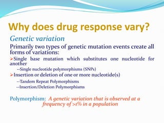 Pharmacogenetics d and effect on determination of drug dosing in ...