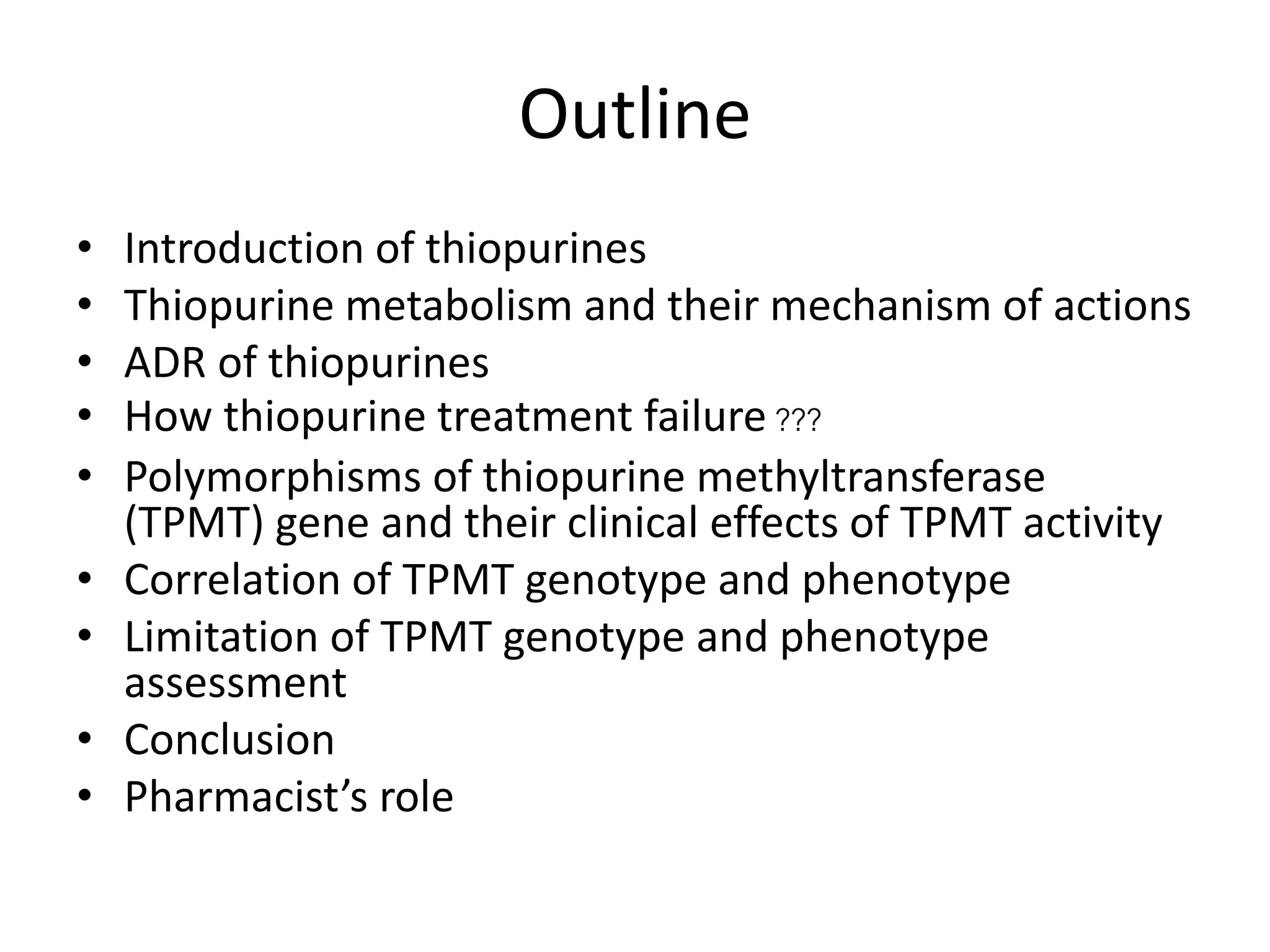 Pharmacogenomic of TPMT which affected to plasma level of thiopurine ...