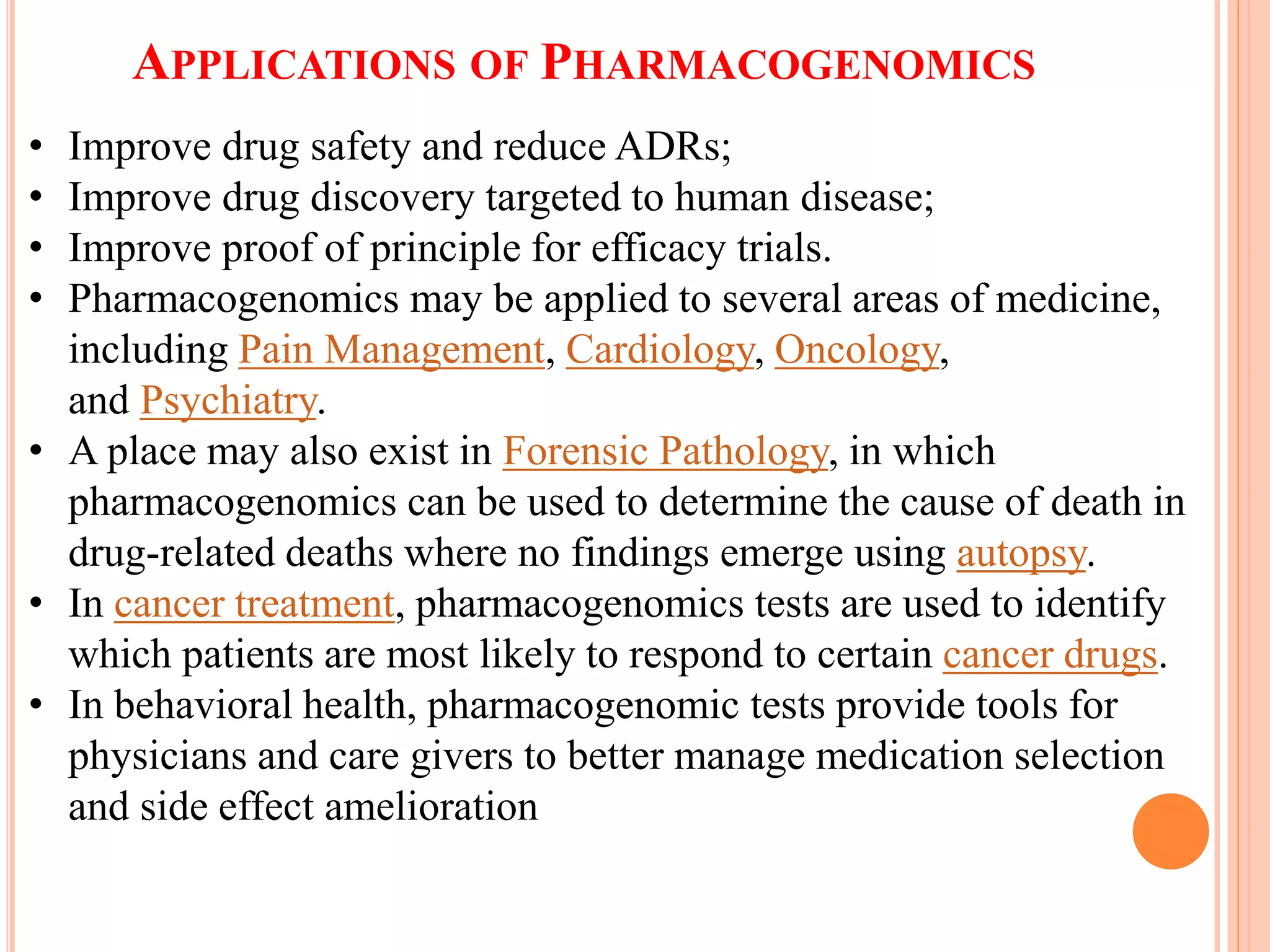 Application of genomic in Pharmacogenomicsof new drug | PPTX