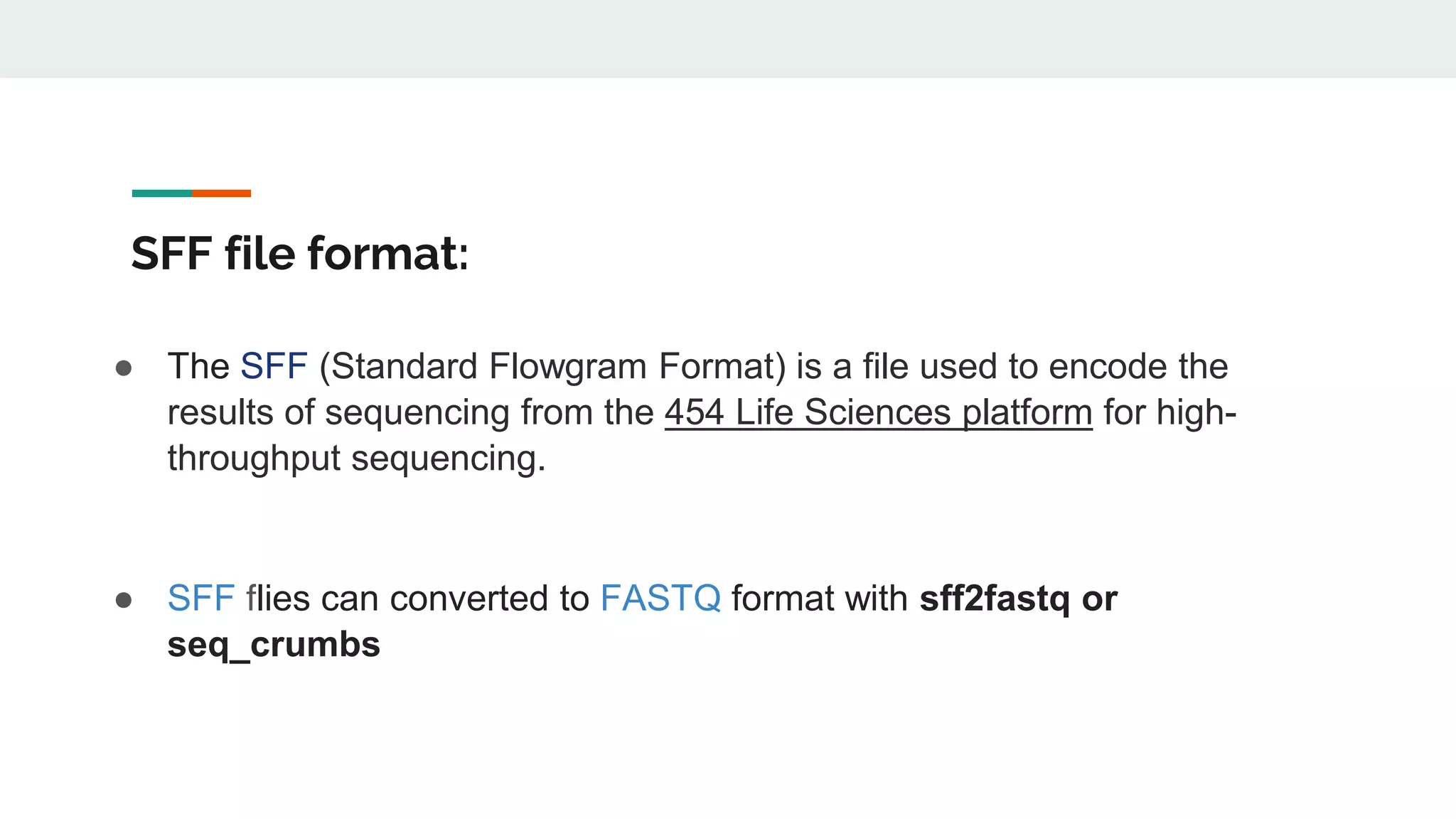 NGS File formats | PPTX