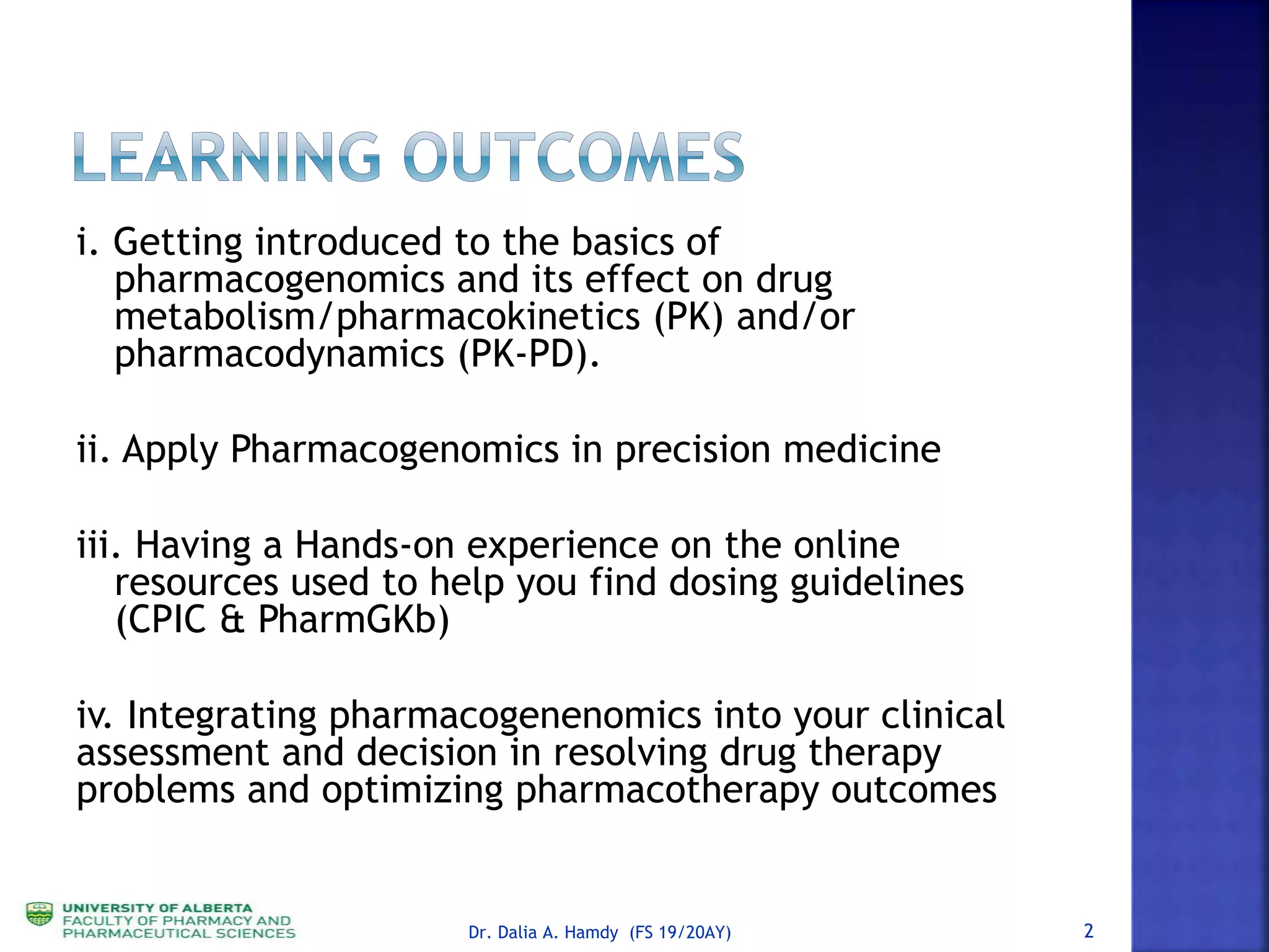A Hands on Pharmacogenomics! An Introduction | PPTX